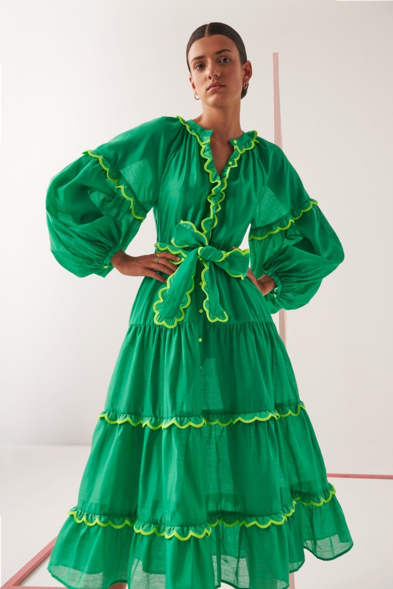 Celia B, Flame Dress Green – Hamilton Hatt